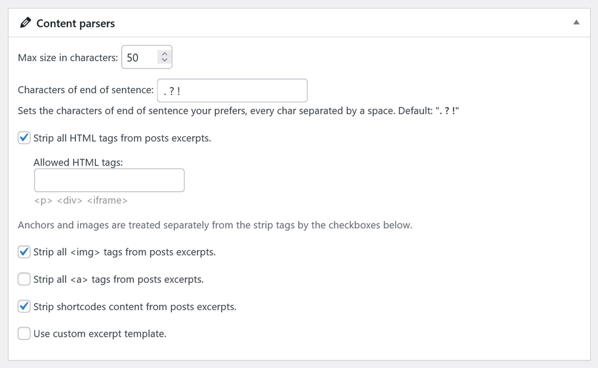 How to create a global configuration for Better Excerpts - etruel.com